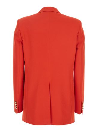 Tagliatore Womens Red Double-Breasted Jacket With Classic Lapels Polyester Blazers