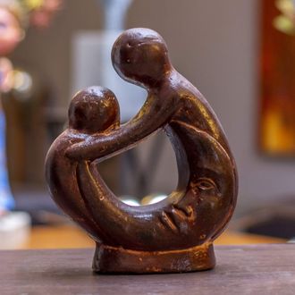 Mitienda Freundschaftskreis aus Ton, Freundeskreis 2 Figuren Handarbeit aus Mexiko Terrakota