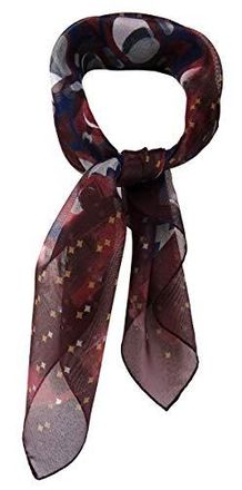 TigerTie Foulard en mousseline de soie pour femme à motifs - Dimensions : 58 x 58 cm, Bordeaux, bordeaux, argent, anthracite, noir, Größe: ca. Länge 58 cm, Bre