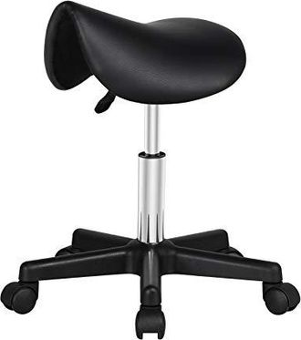 Yaheetech Sattelhocker Arbeitshocker Rollhocker Drehhocker Arzthocker Kosmetikhocker Praxishocker h&ouml;henverstellbar drehbar mit Sattelsitz