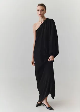 Mango Robe asym&eacute;trique avec collier noir - Femme - XS - MANGO