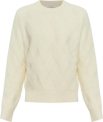 Lanvin Pullover aus Schurwolle im Zopfmuster - - Knitwear - Herren - Beige - L