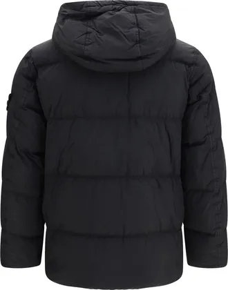 Stone Island Crinkle Reps Down Jacket - Black
