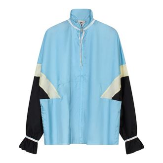 Autry Blaue Nylon-Zip-Up-Jacke Oversize Fit - - Jackets - Damen - Blau - S