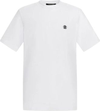 Roberto Cavalli Homme, Tops, Blanc, Taille: XL T-Shirt avec Monogramme RC
