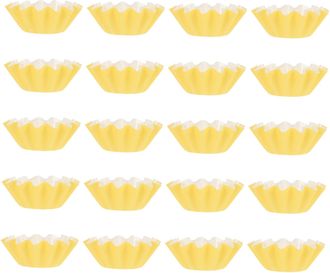 DOITOOL 50 St&uuml;ck Wachsschmelzer Einlagen Auslaufsichere Hitzebest&auml;ndige Pet wachs Tray Liner in Gelb Praktische Duftwachs papierliner Kompatibel mit G&auml;ngigen 