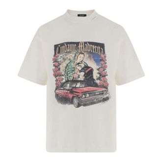 Willy Chavarria Cuidame Madrecita Baumwoll-T-Shirt - - Tops - Herren - Wei&szlig; - M