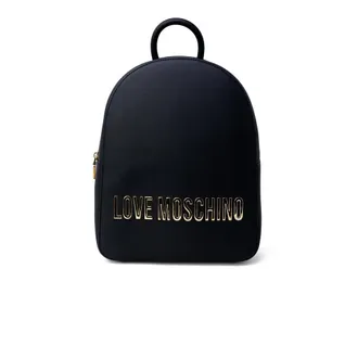 Love Moschino Logo-Embossed Eco-Leather Backpack - Black