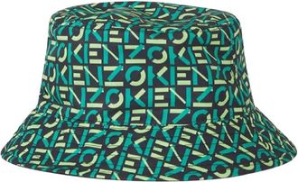Kenzo Homme, Accessoires, Vert, Taille: M Chapeau Monogramme Double Face