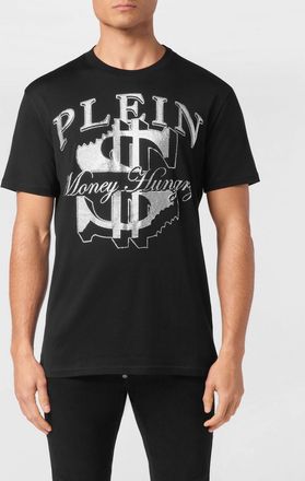 Philipp Plein Baumwoll-Jersey-T-Shirt mit gesticktem Strass-Logo