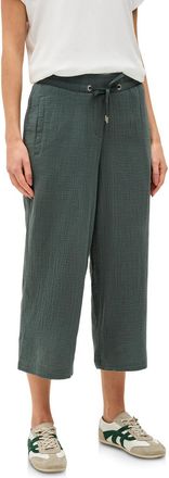 Cecil Damen B379466 Wide Leg Musselin Hose, Dark Balmy Khaki, L / 24L