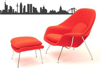 44spaces Wandtattoo Frankfurt Skyline Wandsticker Wanddekoration - Moderne Stylische Deko Vorraum Wohnzimmer Schlafzimmer - Vinyl Decal 60cm grau