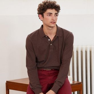 Bexley Alec II ML - Polo homme chocolat chin&eacute; fonc&eacute;