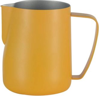 Hemoton Milchk&auml;nnchen aus Edelstahl Milk Pitcher Milch Aufsch&auml;umen f&uuml;r Cappuccino Latt&eacute; Milchschaum Cafe Art Aufsch&auml;umk&auml;nnchen (Gelb, 600Ml)
