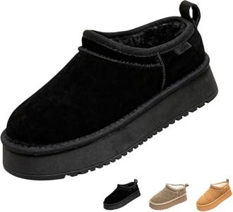 Generic Nouveaux Chaussons Plateforme Femme Hiver Vrai Daim Slip-on Bottines, Chaudes Confortables Bottes De Neige pour Int&eacute;rieur & Ext&eacute;rieur Chaussons De Mai