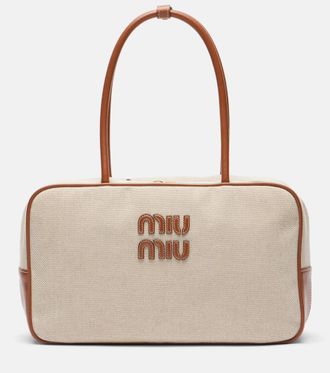 Miu Miu Tote Bag Beau aus Canvas mit Leder