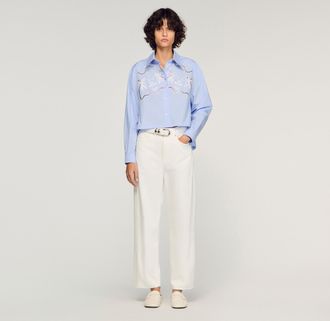 Sandro Besticktes Baumwollhemd