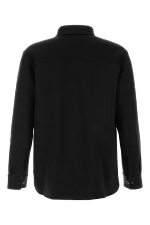 Jil Sander Mens Black Wool Shirt 001 Exterior: Giubbini Jacket