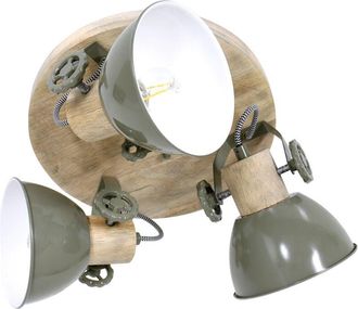 Steinhauer Mexlite - spot - Gearwood - vert - métal bois de caoutchouc - Ø