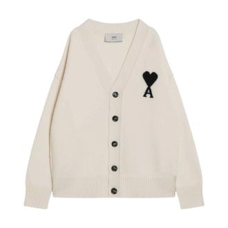 Ami Homme, Pulls, Blanc, Taille: XL Gilet Court Sweaters