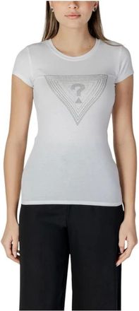 Guess Femme, Tops, Blanc, Taille: 34 FR T-Shirt Orn&eacute; de Strass