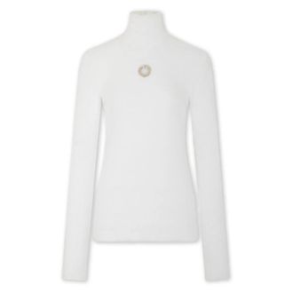 Paco Rabanne Wei&szlig;er Turtle-neck Stricktop - - Knitwear - Damen - Wei&szlig; - M
