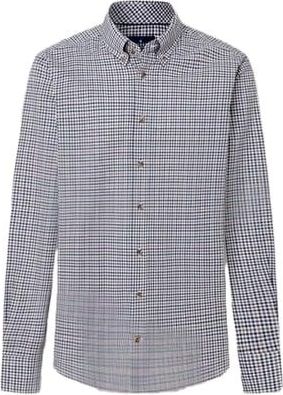 Hackett Chemise droite col boutonn&eacute; &agrave; carreaux en coton
