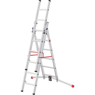 Hailo Aluminium-Kombileiter ProfiLOT 3 x 12 Sprossen