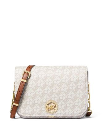 Michael Michael Kors sac à bandoulière à plaque logo - Blanc
