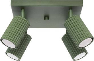 Licht-Erlebnisse Deckenstrahler 4-flammig GU10 aus Aluminium B: 25 cm klein schwenkbar verstellbar in Grün Modern Deckenleuchte Wohnzimmer Deckenlampe innen