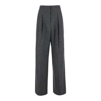 Pantaloni Torino Hose mit doppelter Bundfalte aus Wolle - - Trousers - Damen - Grau - M