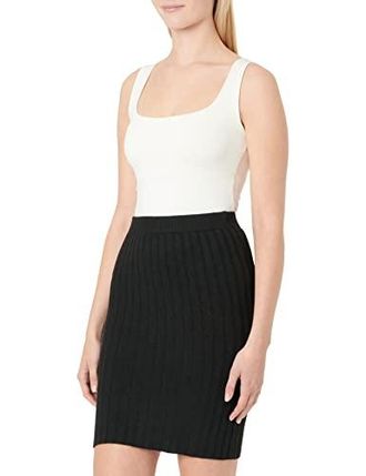 Pieces PCCAVA Rib HW Knit Skirt Noos BC Jupe, Noir, S Femme