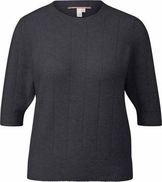 QS by s.Oliver Damen 2172034 Pullover Kurzarm, Grey/Black, XS