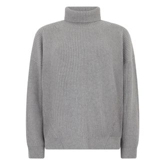 PESERICO Femme, Pulls, Gris, Taille: 38 FR Pull &agrave; Col Montant Oversize