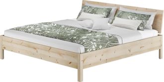 Erst-Holz Ehebett Massivholzbett metallfrei Zirbe massiv 200x200 mit w&auml;hlbarem Zubeh&ouml;r V-60.95-20ohne Zubeh&ouml;r