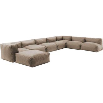 Oviala Oviala - Canap&eacute; dangle modulable 8 places en polypropyl&egrave;ne d&eacute;perlant - 425 x 255 cm - Confort optimal avec mousse poly&eacute;ther 25kg/m3