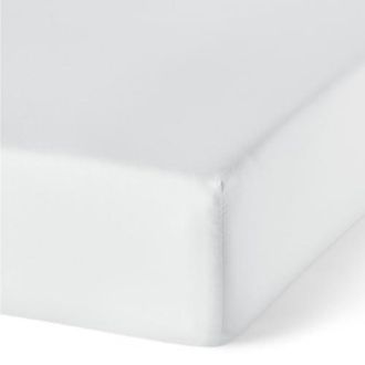 Amazon Basics Drap Housse en Coton Bio Doux, 160 x 200 cm, Blanc