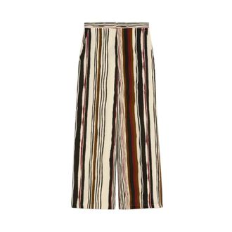 Max Mara Femme, Pantalons, Multicolore, Taille: 38 FR Pantalon Ray&eacute; en Cr&ecirc;pe de Chine Pagano