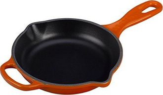 LE CREUSET Signature Gusseisen Brat- und Servierpfanne, Rund, Ø 16 cm, Für alle Herdarten inkl. Induktion geeignet, 1,15 kg, Ofenrot, 20182160900422