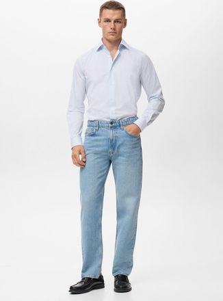 Mango Chemise 100 % coton rayures slim-fit bleu ciel - Homme - XXL - MANGO MAN