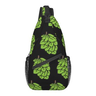 AOOEDM Sling Bag Crossbody Reise Wandern Brust Rucksack Schulter Daypack für Damen Herren (Kompatibel mit Green Beer Hopfen)