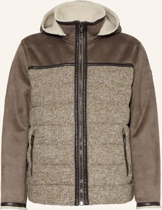 Milestone Steppjacke Msabano Im Materialmix Mit Abnehmbarer Kapuze beige