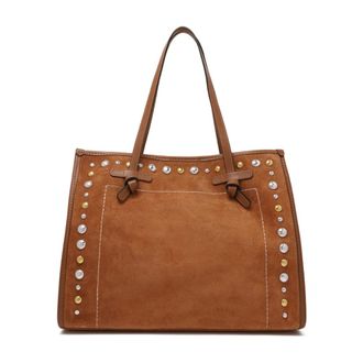 Gianni Chiarini Femme, Sacs, Brun, Taille: ONE Size Marcella Suede Tote With Metal Studs
