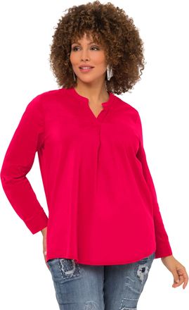Ulla Popken Damen mit Falte Bluse, Magentapink, 62-64 EU