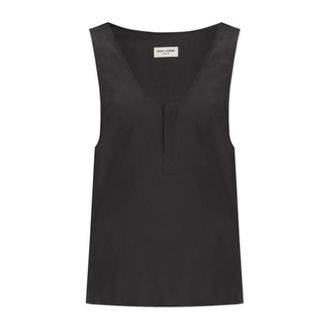Saint Laurent Seidentop - - Tops - Damen - Grau - S