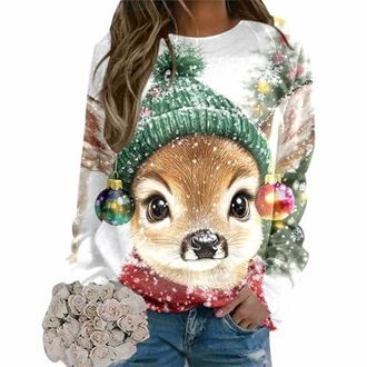 Generic Pull Noel Femme Sweat-Shirt FéMinin sans Capuche avec Imprimé De NoëL pour Un Style DéContracté Et Festif Les FêTes De DAnnéE