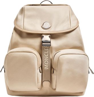 Moncler Moncler New Trick Metal Logo Backpack, Women, Beige, Size: One Size