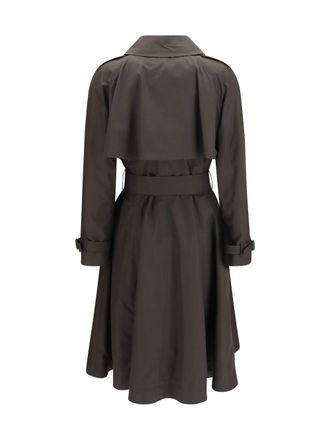 Burberry Womens Pembury Cotton Gabardine Trench Coat Estuary Brown Jacket