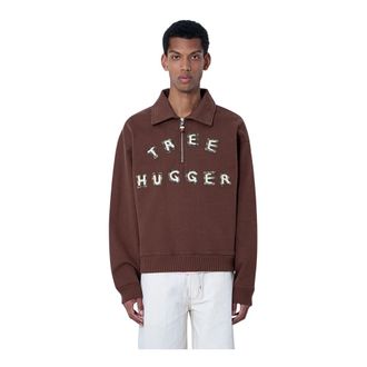 Story mfg. Half-Zip Collared Sweatshirt - - Sweatshirts & Hoodies - Herren - Braun - S