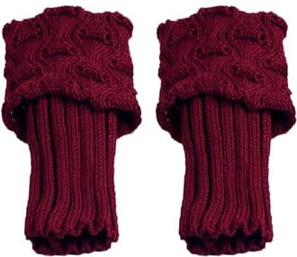 Generic Manchettes en feutre pour femmes pour lhiver des ann&eacute;es 80, tricot c&ocirc;tel&eacute; chauffe-jambes chauds, chaussettes longues pour bottes dhiver chauffe-pieds 